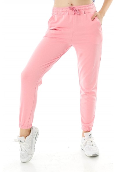 Zincir Moda Bel Paça Lastikli Eşofman Altı - Pembe Zincir Moda Bel Paça Lastikli Eşofman Altı - Pembe