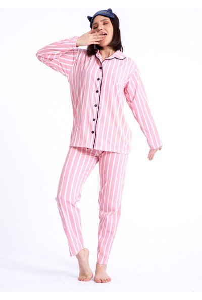 Tampap Kadın Gömlek Yaka Düğmeli Pijama Takımı Tampap 3010 Tampap Kadın Gömlek Yaka Düğmeli Pijama Takımı Tampap 3010