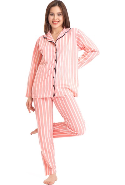 Tampap Kadın Gömlek Yaka Düğmeli Pijama Takımı Tampap 3010 Tampap Kadın Gömlek Yaka Düğmeli Pijama Takımı Tampap 3010