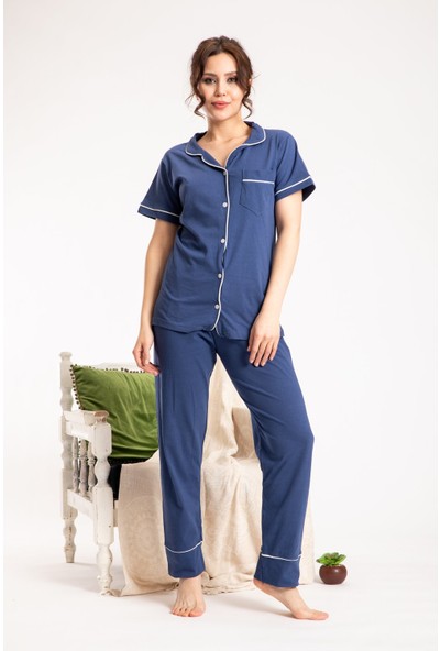 Tampap Kadın Düğmeli pijama Takımı Kısa Kollu Tampap DOPN-0204 Tampap Kadın Düğmeli pijama Takımı Kısa Kollu Tampap DOPN-0204