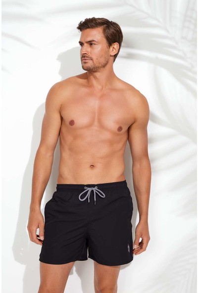 U.s. Polo Assn. Erkek Siyah Orta Boy Deniz Şortu