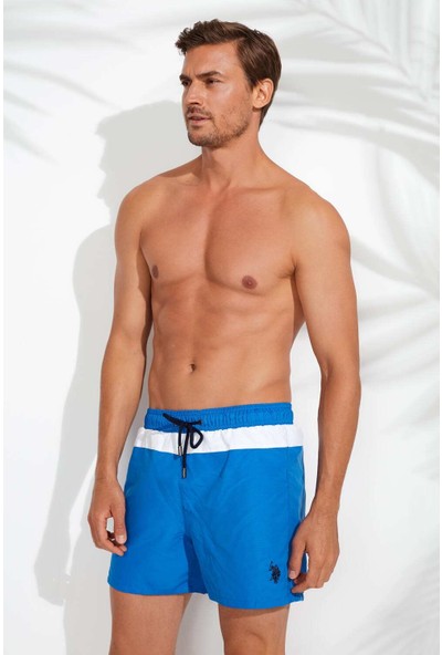 U.s. Polo Assn. Erkek Saks Mavi Orta Boy Deniz Şortu U.s. Polo Assn. Erkek Saks Mavi Orta Boy Deniz Şortu