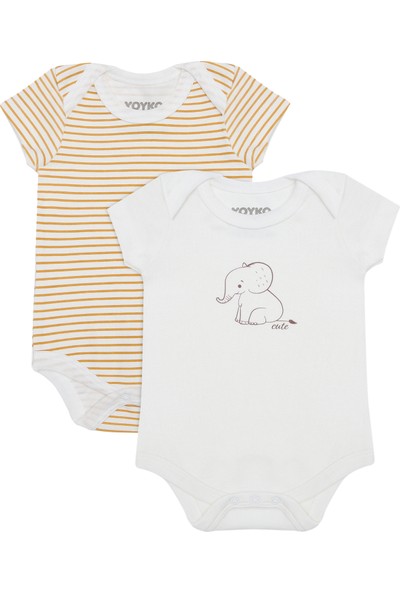 Yoyko 2'li Kısa Kol Fil Baskılı Body Yoyko 2'li Kısa Kol Fil Baskılı Body