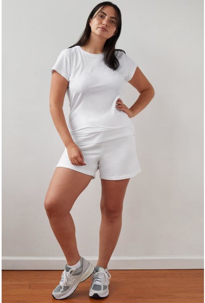 Soufeel Büyük Beden Classic Beyaz Tişört Soufeel Büyük Beden Classic Beyaz Tişört