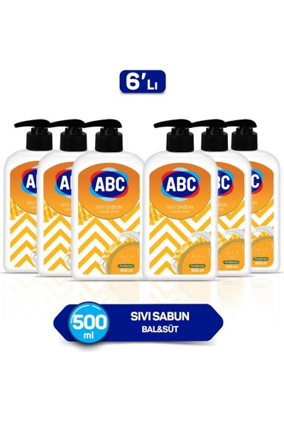 Abc Sivi Sabun Bal&süt 500 ml 6'lı Set