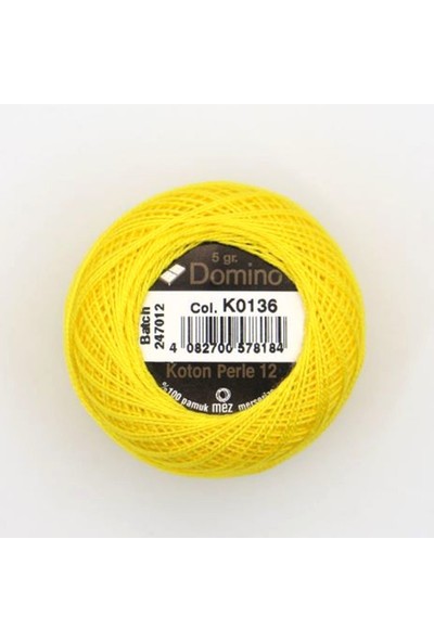 Domino Koton Perle El Nakış Ipliği No:12 K Serisi K136 Domino Koton Perle El Nakış Ipliği No:12 K Serisi K136