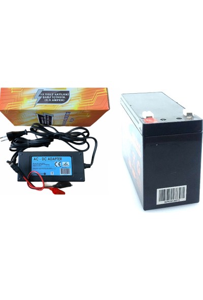 Ata Elektronik 12 V 7 A Akü Batarya + 3,5 A Akü Şarj Cihazı Adaptör Aet