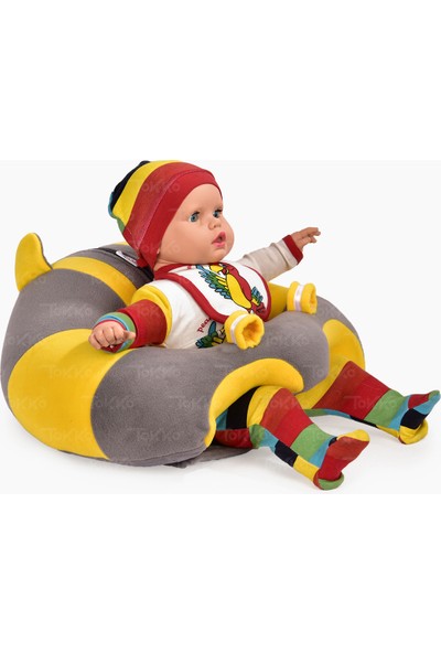 TOKKO Bebek Bebe Yatmaz Oturma Destek Minderi - Bebek Koltuğu - Büyük Bebek Oturağı Bebeyatmaz Gri Sarı TOKKO Bebek Bebe Yatmaz Oturma Destek Minderi - Bebek Koltuğu - Büyük Bebek Oturağı Bebeyatmaz Gri Sarı