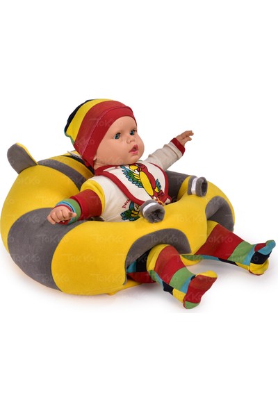 TOKKO Bebek Bebe Yatmaz Oturma Destek Minderi - Bebek Koltuğu - Büyük Bebek Oturağı Bebeyatmaz Sarı Gri TOKKO Bebek Bebe Yatmaz Oturma Destek Minderi - Bebek Koltuğu - Büyük Bebek Oturağı Bebeyatmaz Sarı Gri