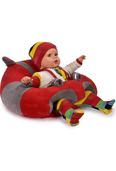 TOKKO Bebek Bebe Yatmaz Oturma Destek Minderi - Bebek Koltuğu - Büyük Bebek Oturağı Bebeyatmaz Kırmızı Gri TOKKO Bebek Bebe Yatmaz Oturma Destek Minderi - Bebek Koltuğu - Büyük Bebek Oturağı Bebeyatmaz Kırmızı Gri
