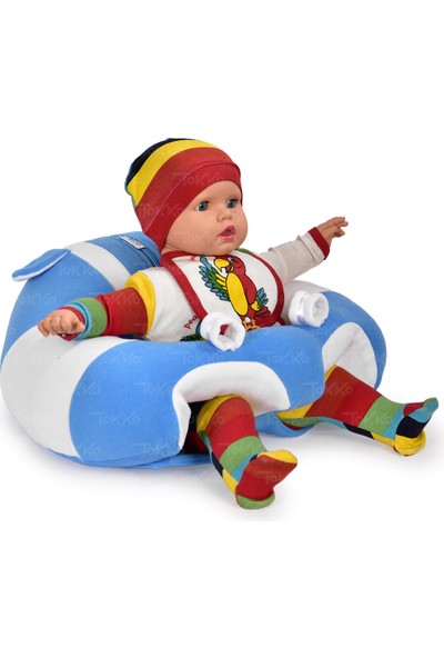 TOKKO Bebek Bebe Yatmaz Oturma Destek Minderi - Bebek Koltuğu - Büyük Bebek Oturağı Bebeyatmaz Mavi Beyaz TOKKO Bebek Bebe Yatmaz Oturma Destek Minderi - Bebek Koltuğu - Büyük Bebek Oturağı Bebeyatmaz Mavi Beyaz