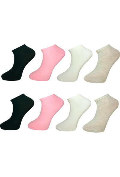 Lara Çorap 8'li 4 Renk Kadın Patik Çorap (38-42)T