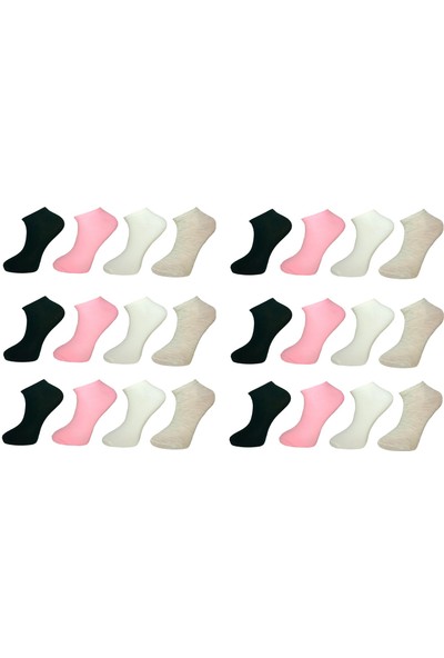 Lara Çorap 24'lü 4 Renk Kadın Patik Çorap (38-42)