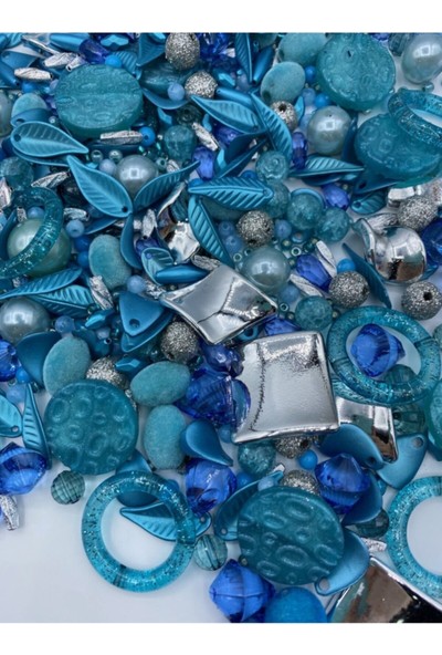 Hedef Bijuteri Bileklik,kolye,anahtarlık,takı Yapımı Için Mavi Renk Karışık Plastik Boncuk (250 Gram) Hedef Bijuteri Bileklik,kolye,anahtarlık,takı Yapımı Için Mavi Renk Karışık Plastik Boncuk (250 Gram)