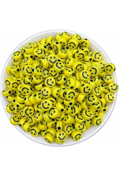 Hedef Bijuteri 25GR Sarı Renk 10MM Smile,gülen Yüz Boncuk ,5X10MM Yassı Plastik Gülen Surat (25 Gr, ~80 Adet) Hedef Bijuteri 25GR Sarı Renk 10MM Smile,gülen Yüz Boncuk ,5X10MM Yassı Plastik Gülen Surat (25 Gr, ~80 Adet)