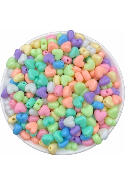 Hedef Bijuteri 25GR 10MM Pastel Karışık Renkli Plastik Kalp Model Boncuk ,takı Yapım Boncuğu (25GR,~60 Adet) Hedef Bijuteri 25GR 10MM Pastel Karışık Renkli Plastik Kalp Model Boncuk ,takı Yapım Boncuğu (25GR,~60 Adet)