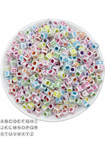Hedef Bijuteri 6mm Beyaz Üzeri Renkli Küp Harf BONCUK,6X6MM Alfabe Mektup Harf Boncuk (100GR, ~660ADET) Hedef Bijuteri 6mm Beyaz Üzeri Renkli Küp Harf BONCUK,6X6MM Alfabe Mektup Harf Boncuk (100GR, ~660ADET)