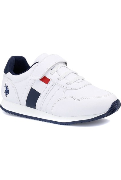 U.S. Polo Assn. Cajun 1pr Beyaz Erkek Çocuk Spor Ayakkabı