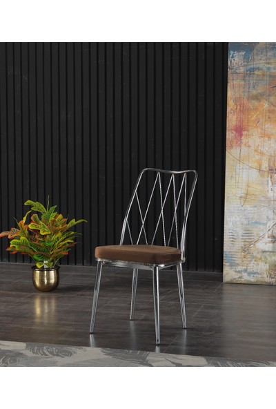 Erva Fulya Sandalye Gümüş