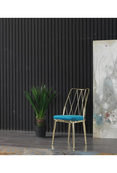 Erva Fulya Sandalye Gold