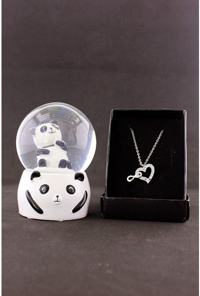 Deco Elit Panda Tasarımlı Kar Küresi Işıklı 9 cm ve Zirkon Taş Kolye Set Deco Elit Panda Tasarımlı Kar Küresi Işıklı 9 cm ve Zirkon Taş Kolye Set
