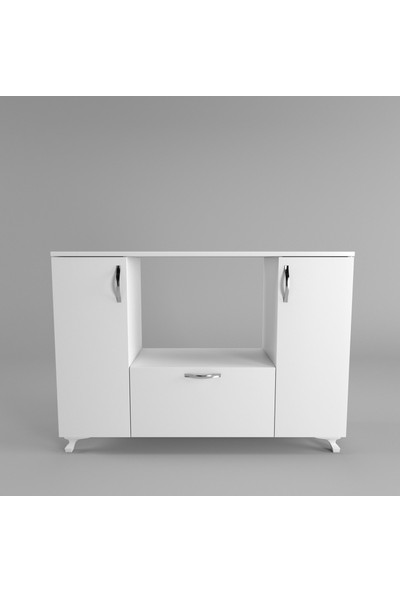 Dienni Beyaz Bala 3 Kapaklı Bölmeli Çok Amaçlı Dolap 120X32X85 Dienni Beyaz Bala 3 Kapaklı Bölmeli Çok Amaçlı Dolap 120X32X85