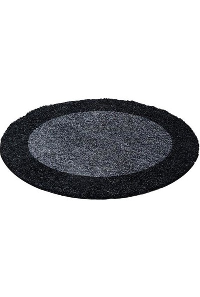 Oves Home Yuvarlak Shaggy Halı 30 mm Hav Yüksekliği Bordür Desenli Antrasit ve Gri Tonları Oves Home Yuvarlak Shaggy Halı 30 mm Hav Yüksekliği Bordür Desenli Antrasit ve Gri Tonları
