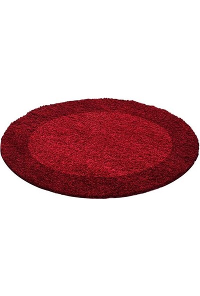 Oves Home Yuvarlak Shaggy Halı 30 mm Hav Yüksekliği Bordür Desenli Bordo Kırmızı Oves Home Yuvarlak Shaggy Halı 30 mm Hav Yüksekliği Bordür Desenli Bordo Kırmızı