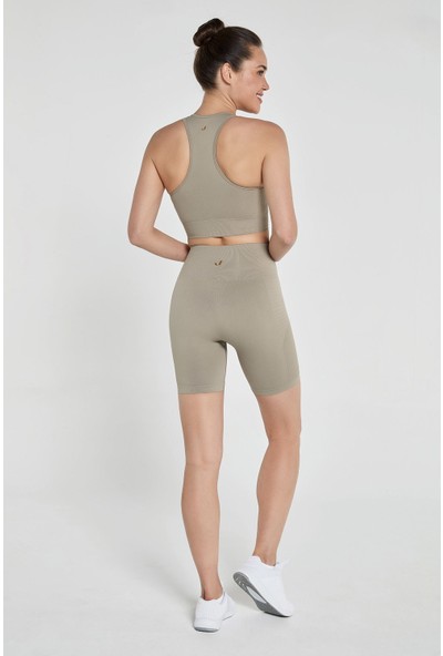Jerf Gela Şekillendirici Sport Biker Tayt Haki