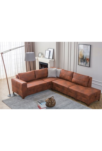 Eymense Loft Köşe Koltuk Takımı Kiremit Jery