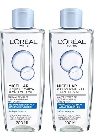 Loreal Paris Loreal Micellar Kusursuz Makyaj Temizleme- Normal 200ml X2
