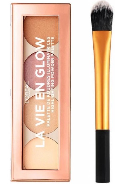 Loreal Paris Aydınlatıcı Palet En Glow Warm Glow Fırça Seti Loreal Paris Aydınlatıcı Palet En Glow Warm Glow Fırça Seti