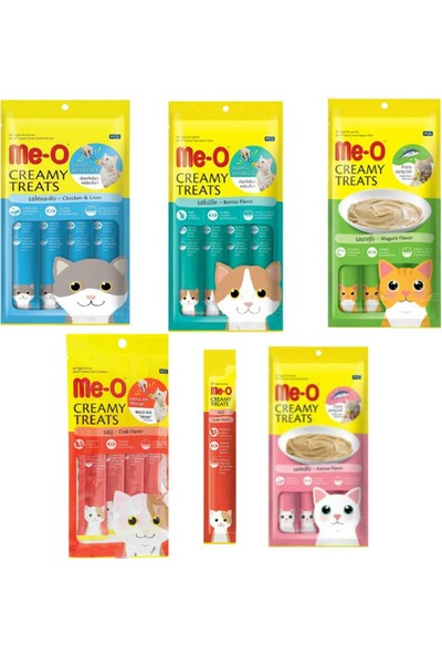 MEO Me-O - Me-O Creamy Traets 4X15 gr Ödül Maması Avantaj Paketi 5 Çeşit MEO Me-O - Me-O Creamy Traets 4X15 gr Ödül Maması Avantaj Paketi 5 Çeşit