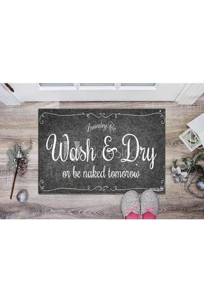 Ibsalpin Bayrak Desenli Dijital Baskılı Kaymaz Taban Paspas