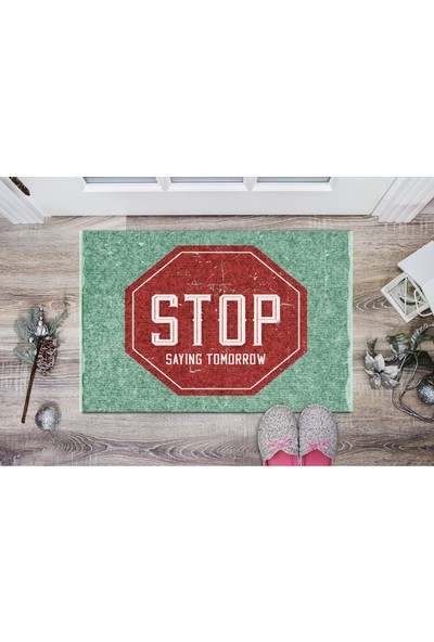 Ibsalpin Bayrak Desenli Dijital Baskılı Kaymaz Taban Paspas