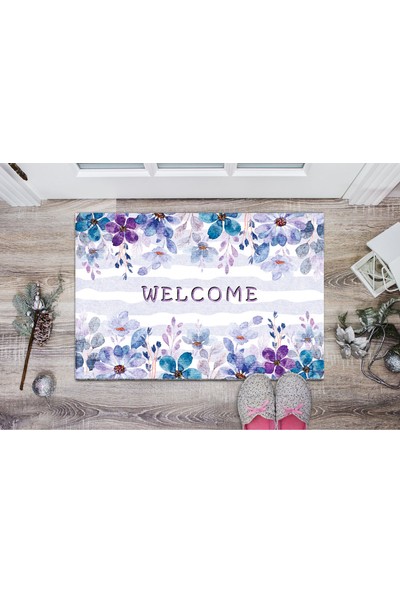 Ibsalpin Bayrak Desenli Dijital Baskılı Kaymaz Taban Paspas