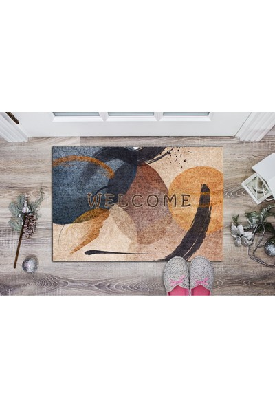 Ibsalpin Bayrak Desenli Dijital Baskılı Kaymaz Taban Paspas