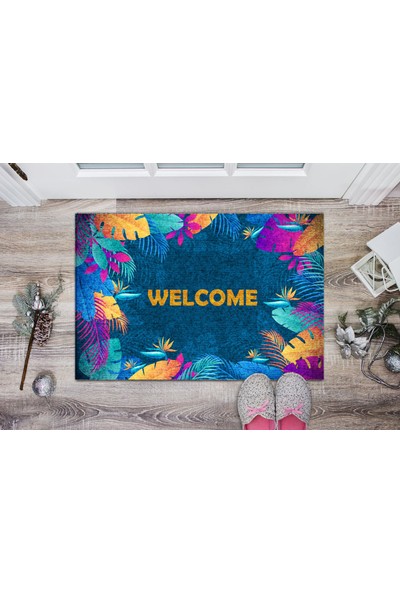 Ibsalpin Bayrak Desenli Dijital Baskılı Kaymaz Taban Paspas