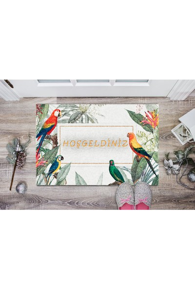 Ibsalpin Bayrak Desenli Dijital Baskılı Kaymaz Taban Paspas