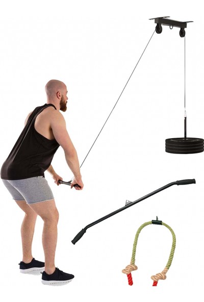 J-Sport G02 Tavan Tipi Makaralı Halat Çekme Güç Istasyonu Set