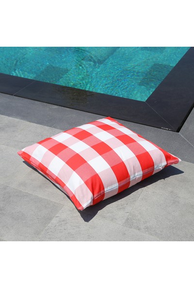 Homing Outdoor Dış Mekan Kareli Desenli Bahçe Minderi / Su ve Kum Tutmaz Kumaş HMY-6213