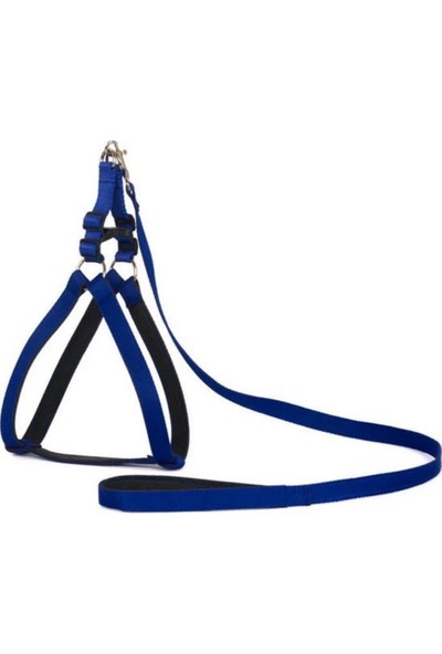 Pet Pretty Yumuşak Dokulu Köpek Göğüs Tasması Takımı No.4 Mavi