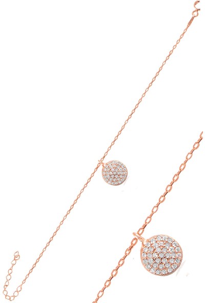 Söğütlü Silver Gümüş Rose Zirkon Taşlı Yuvarlak Bileklik