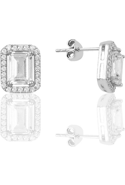 Söğütlü Silver Gümüş Baget Kesim Zirkon Taşlı Küpe Söğütlü Silver Gümüş Baget Kesim Zirkon Taşlı Küpe