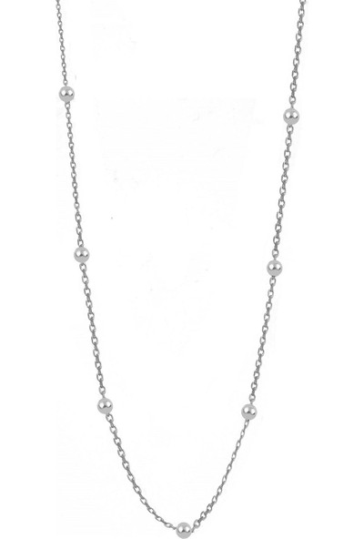 Söğütlü Silver Gümüş Rodyumlu 60 cm Top Top Zincir