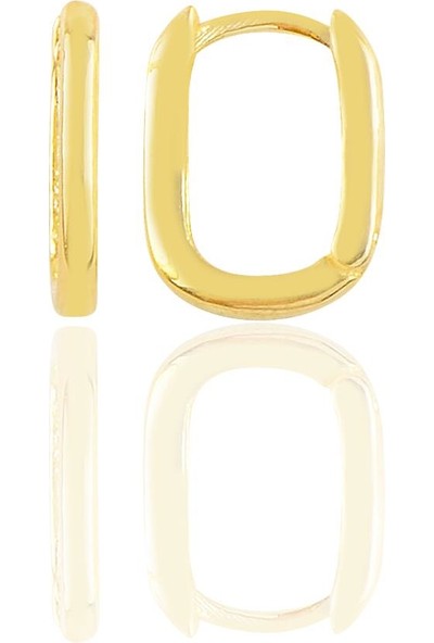 Söğütlü Silver Gümüş Altın Yaldızlı Sade U Modeli Kupe