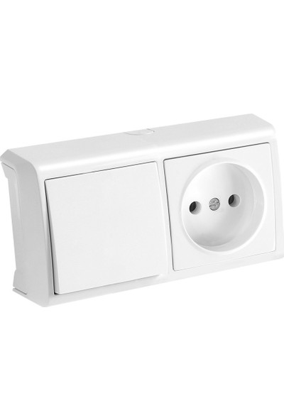 Viko Vera Beyaz Yatay Kombine Anahtar+Priz