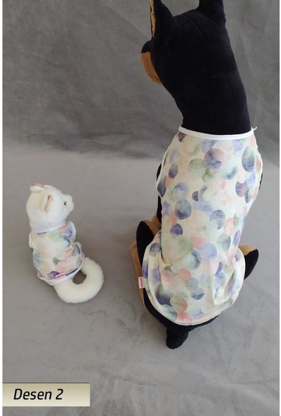 Petviya Desen 2 Kedi ve Köpek Tişörtü M Beden