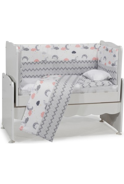 Akte Home Gri Zikzak Desenli Bebek Uyku Seti 7 Parça 50X100 Beyaz - Gri Akte Home Gri Zikzak Desenli Bebek Uyku Seti 7 Parça 50X100 Beyaz - Gri