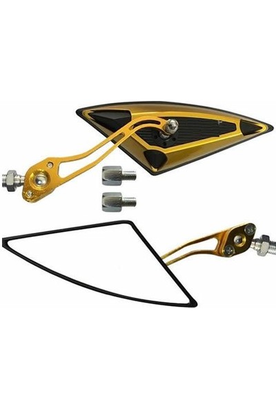 GMS Üçgen Motosiklet Aynası Gold 10 mm
